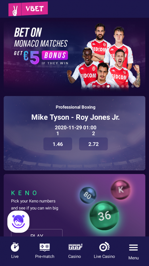 Vbet app - Descarga para Android y iPhone 05/2021